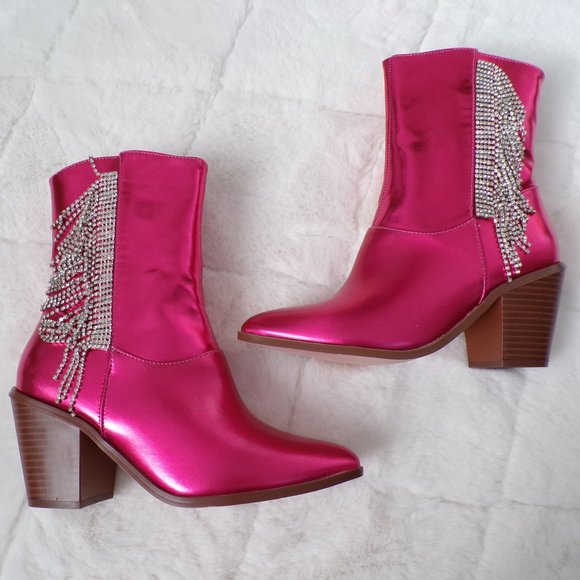 Chase + Chloe | Shoes | Chasechloe Flashy Rhinestone Tassel Metallic ...